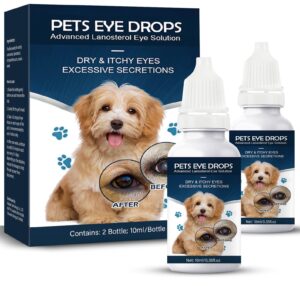 cataract drops for dogs, dog eye drops for pet eye wash relieve pet red eyes, 2 pcs dog eye infections, dryness, removing eye stains&cleaning tear streaks