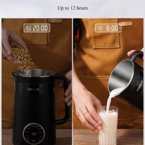 KIDISLE 32oz Automatic Soy Machine for Homemade Almond, Oat, Coconut, Soy, Plant Based Milks and Non Dairy Beverages with Delay Start/Keep Warm/Self-Cleaning/Boil Water