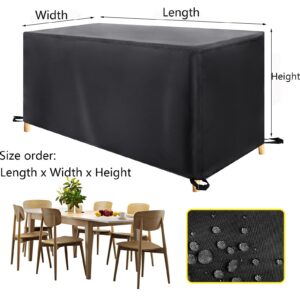 Patio Furniture Covers - 43.3x35.4x27.6 inch(LxWxH) 420D Waterproof Outdoor Furniture Cover, Windproof Coffee Table Cover with Adjustable Drawstring for Courtyard, Balcony and Terrace Furniture