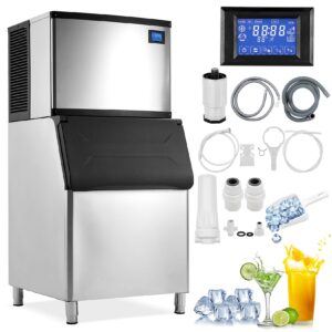 garveetech commercial ice maker machine, 550lb/24hwith 440.9lb storage bin, 30'' wide ice machine clear ice cube air cooled stainless steel ice maker for bar/cafe/restaurant/business