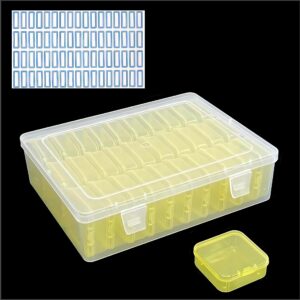 forever bene 31-piece mini storage box set - transparent plastic organizer with hinged lids for crafts, jewelry, and small items - durable and portable solution(yellow)