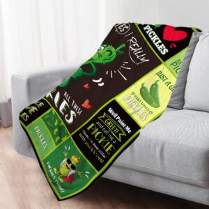 Pickle Blanket Gifts for Pickle Lovers - Funny Dill Pickle Gifts, Pickle Lover Gifts, Pickle Gift for Kids Women Girl, Super Soft Lightweight Cozy Pickle Blanket for Bed Couch Sofa Decor 50"×60"