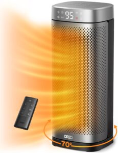 dreo space heaters for indoor use, 16 inch fast heating portable heaters with remote, 12h timer, 70° oscillation, overheat protection, safety heat, large ptc ceramic electric for bedroom home office