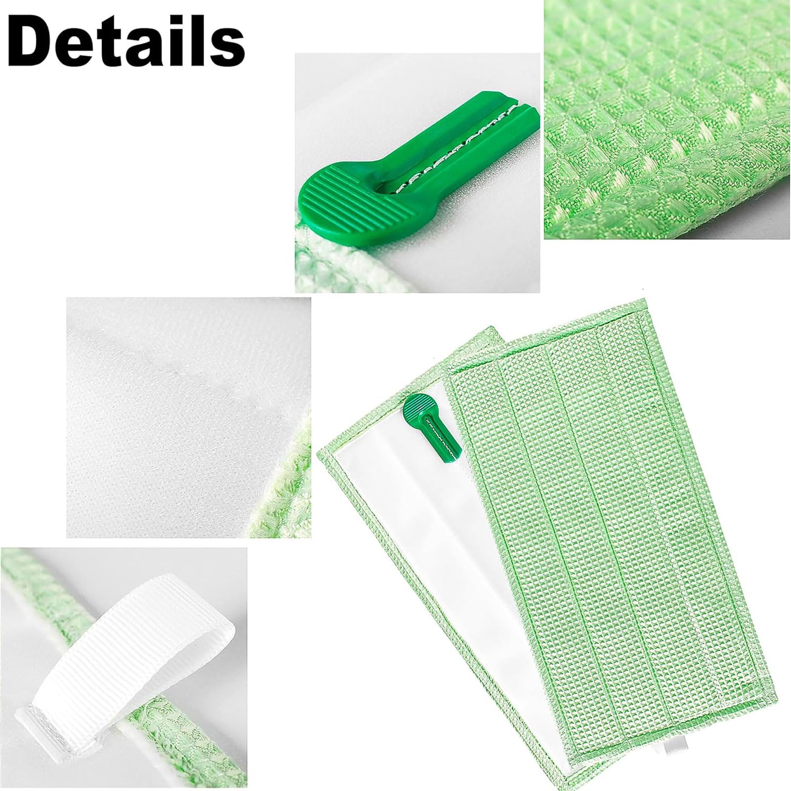 hokojix 6Pcs Professional Microfiber Mop Floor Cleaning System Flat Mop Reusable Washable Mop Pad Dust Mopping for VORWERK SP600