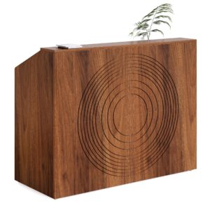 little tree 47-inch reception desk with counter, oak front desk reception room table, retail counter for checkout, modern welcome desk for lobby, office, beauty salon