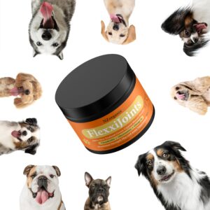 KiwiOrganix NZorganix FlexxiJoints 100% New Zealand Green-Lipped Mussel Powder, Hip & Joint Support Formula for Dogs & Cats, with Glucosamine, Chondroitin 200g (600 Servings)