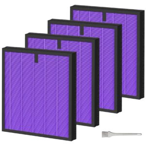 hy4866 air purifier replacement filter 4-pack: compatible with morento hy4866, westhey hy4866 and yiou m1 air cleaner purifiers-true hepa activated carbon filters, multifunction version, purple