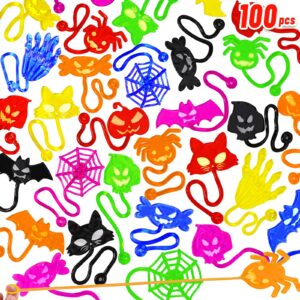 100pcs halloween sticky hands party favors treats bags toys for kids,bulk halloween toys for halloween goodie bag stuffers basket stuffers candy bags fillers classroom exchange prizes