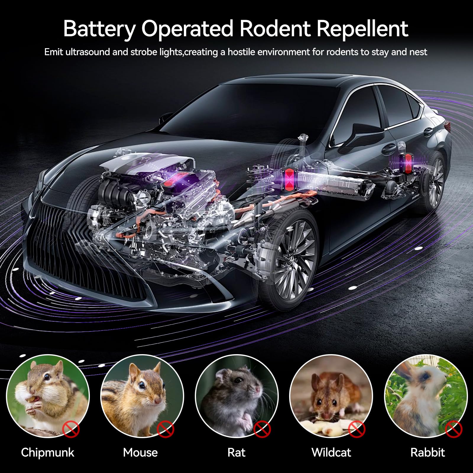 Rodent Repellent for Car Engines buzzkick 3 in 1 Ultrasonic Pest Repeller Mouse Repellent for Outside Rat Deterrent Outdoor Indoor Electronic Mouse Repellent Devices Keeping Rodents Out of Car House