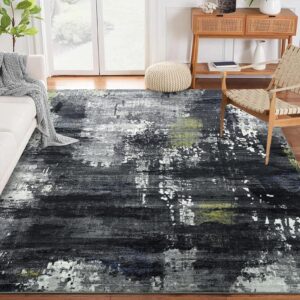 garveehome 8x10 area rugs for living room ultra-soft non slip carpet modern abstract throw rugs low pile non-shedding accent rug carpet for bedroom dining room playroom nursery home office black