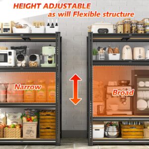 REIBII 35.5”W Garage Shelving Adjustable Storage Shelves,Heavy Duty Shelving Metal Shelving Unit Storage Rack Utility for Warehouse Basement Kitchen Pantry Closet,60.1" Hx35.5 Wx18 D