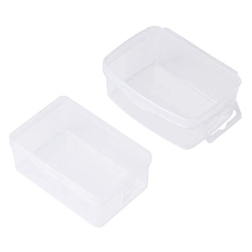 Happyaer Storage Box Rectangular Plastic Transparent Storage Box Jewelry Beads Container Organizer