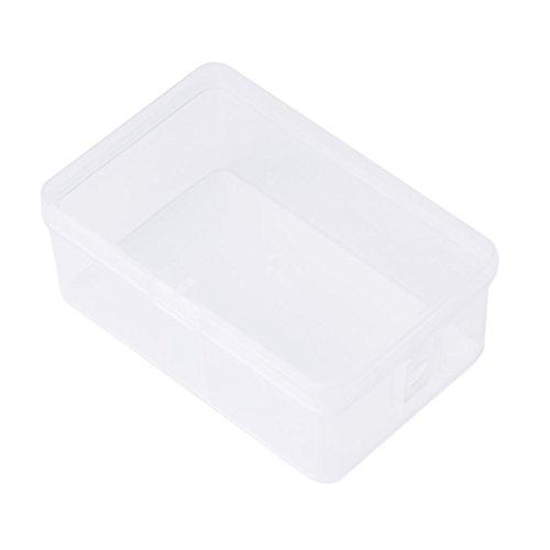 Happyaer Storage Box Rectangular Plastic Transparent Storage Box Jewelry Beads Container Organizer