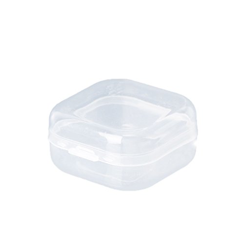 Happyaer Storage Box Square Transparent Plastic Jewelry Storage Boxes Beads Crafts for Case Container, 9x9x2.5cm