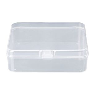 happyaer storage box square transparent plastic jewelry storage boxes beads crafts for case container, 9x9x2.5cm