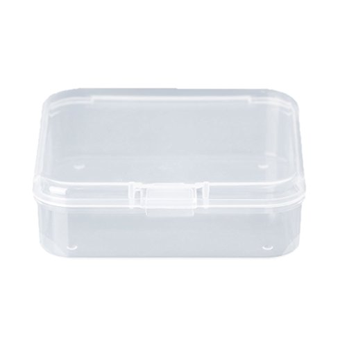 Happyaer Storage Box Square Transparent Plastic Jewelry Storage Boxes Beads Crafts for Case Container, 9x9x2.5cm