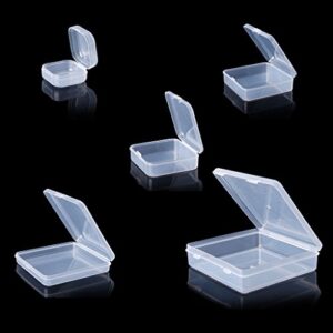 Happyaer Storage Box Square Transparent Plastic Jewelry Storage Boxes Beads Crafts for Case Container, 9x9x2.5cm