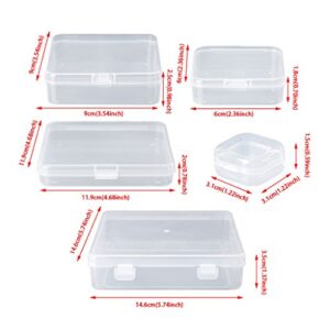 Happyaer Storage Box Square Transparent Plastic Jewelry Storage Boxes Beads Crafts for Case Container, 9x9x2.5cm