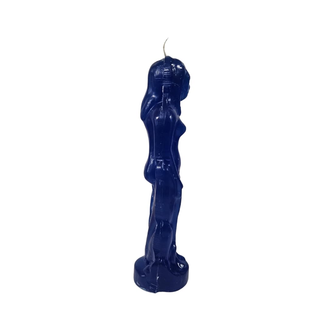 Woman Blue Figure Candle 8'