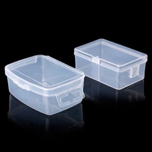 Happyaer Storage Box Rectangular Plastic Transparent Storage Box Jewelry Beads Container Organizer