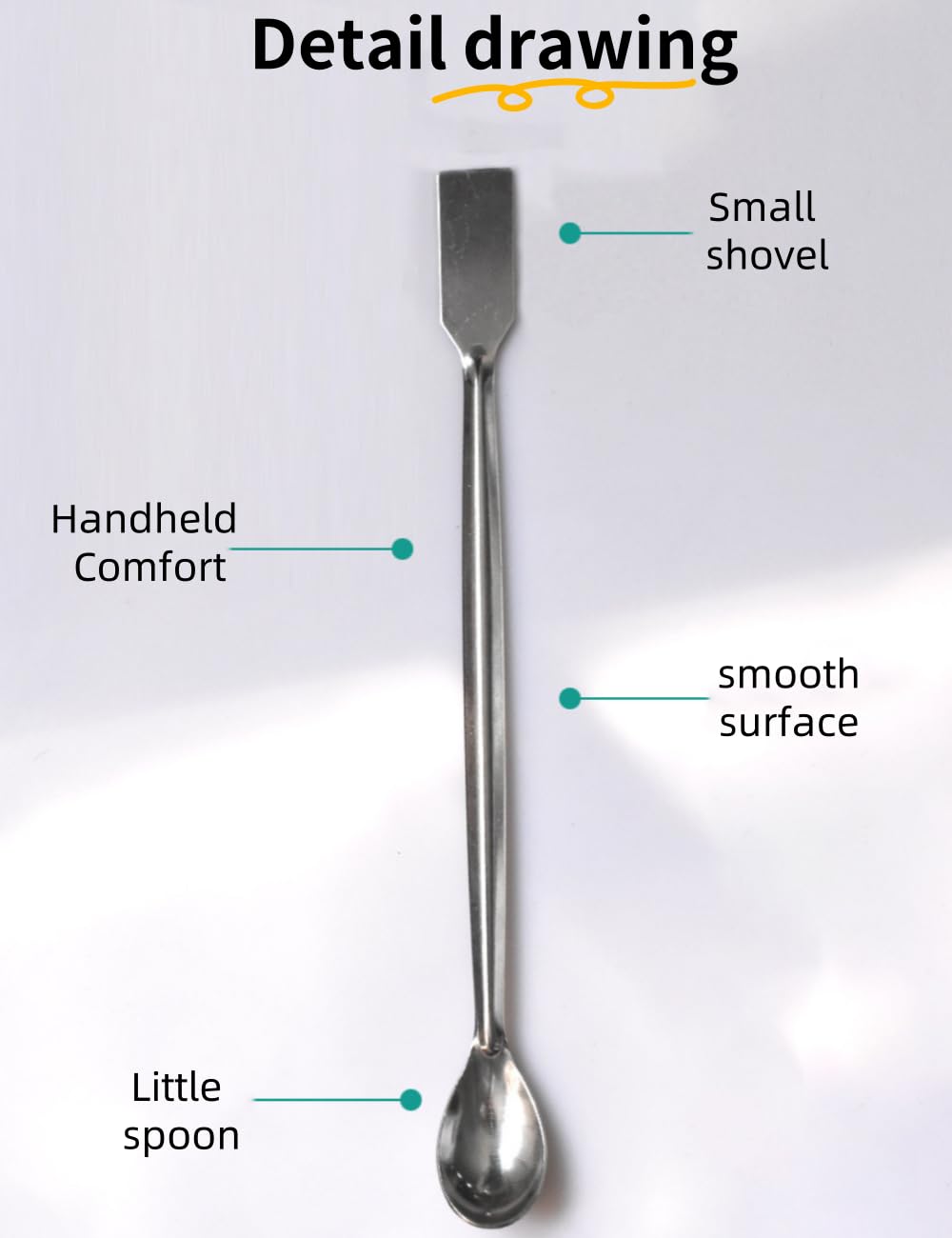 luvilly 10PCS Stainless Steel Lab Spoon Spatula - 2 in 1 Mixing and Sampling Tool