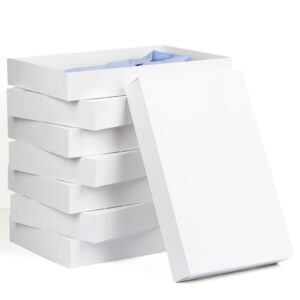 moretoes 8pcs gift boxes with lids for presents, white robe boxes, xlarge shirt boxes bulk for wrapping gifts, christmas, holidays, birthdays, graduations, weddings (17''x11''x2.4'')