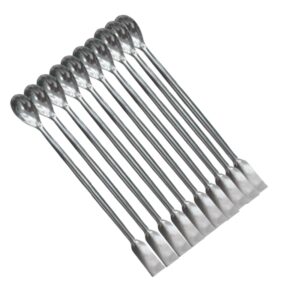 luvilly 10pcs stainless steel lab spoon spatula - 2 in 1 mixing and sampling tool