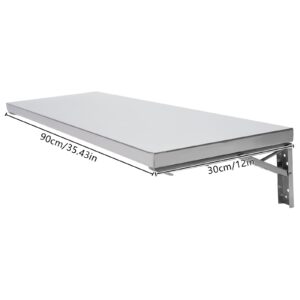 JINHZIXIU 36" x12" Concession Shelf 304 Stainless Steel Folding Wall Shelf Folding Concession Shelf Wall Mount Shelf Stainless Steel Folding Wall Shelf for Kitchen