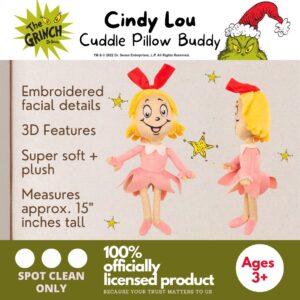 Franco Dr. Seuss The Grinch Cindy Lou Holiday & Christmas Bedding Super Soft Plush Cuddle Pillow Buddy, (Officially Licensed Product)