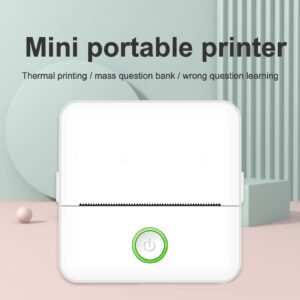 Alomejor Portable Mini Thermal Printer, Pocket Error Machine Printer with One Click Printing for Students Working Groups