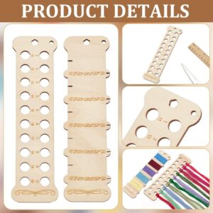 BENECREAT 4pcs 2 Sizes Wooden Embroidery Floss Organizer, 22-Holes with Numbers Winding Plate Board Card Rectangle Thread Project Cards for DIY Sewing Cross Stitch Storage Thread