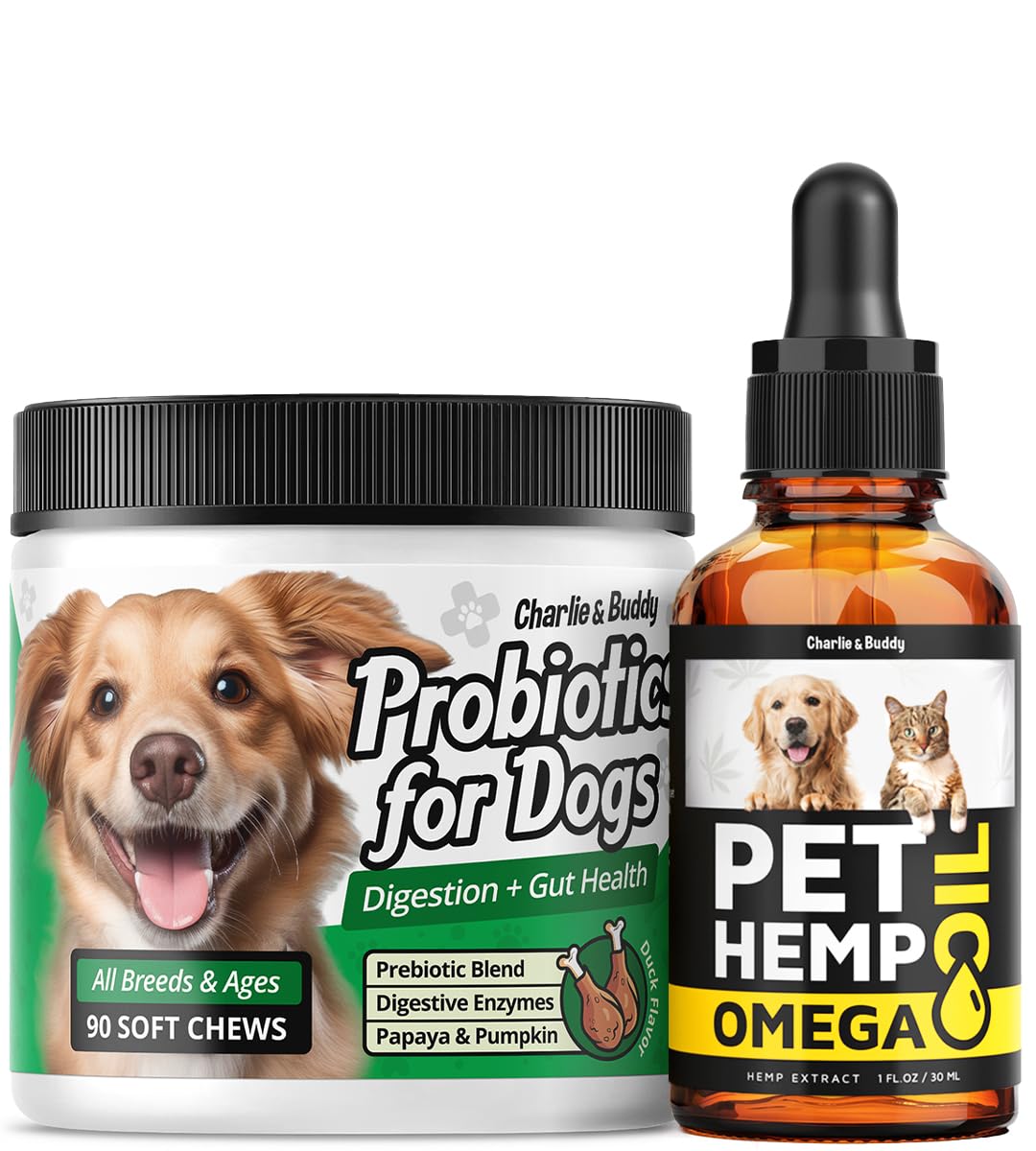 Hеmp Oil for Dogs - Omega 3,6,9 for Skin + Probiotics Chews for Dogs