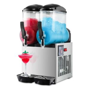 commercial slushy machine, 30l margarita machine, slush frozen drink maker with automatic cleaning, stainless steel margarita smoothie slushie machine for restaurant bar party