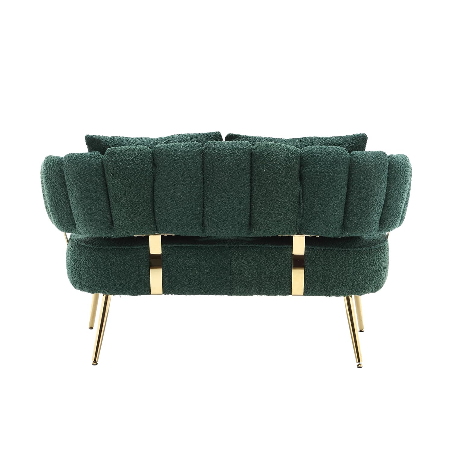 Modern Polyester Loveseat Couch,Futon Small Sofa with Pillow 2-Seater Upholstered Mini Sofa Couches for Small Space Living Room Bedroom Office Dorm Studio Apartment Love Seat Couche (Emerald)