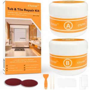 ctuysy porcelain sink repair kit white, enamel, porcelain, fiberglass, ceramic sink, tub tile toilet shower kit,porcelain sink and acrylic bathtub repair kit for cracks chips dents holes