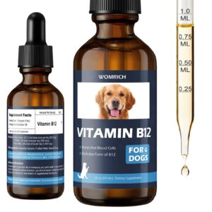 vitamin b12 for dogs | methylcobalamin supplement | boosts red blood cell formation, energy, nervous system & appetite | 2 fl oz dropper | vitamin supplement for dogs