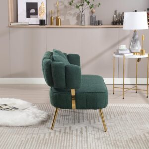 Modern Polyester Loveseat Couch,Futon Small Sofa with Pillow 2-Seater Upholstered Mini Sofa Couches for Small Space Living Room Bedroom Office Dorm Studio Apartment Love Seat Couche (Emerald)