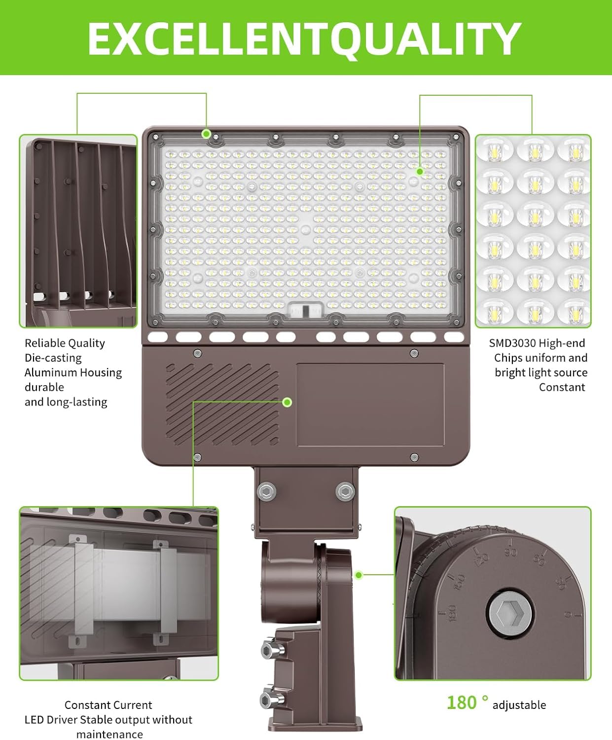 9 Pack 480V 150W LED Parking Lot Light,UL DLC Listed Commercial 22500LM LED Shoebox Pole Lights Slip Fit Mount Flood Lights 5000K IP65 Outdoor Area Sport Court Street Road Lighting AC 277-480V