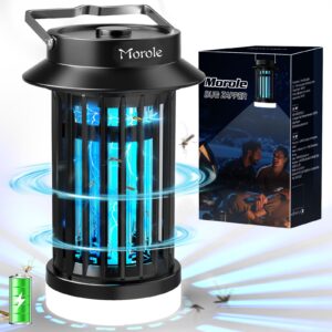 morole bug zapper for indoor outdoor, rechargeable mosquito zapper with led light, portable electric fly traps, mosquito killer, insect pest control for home, backyard, patio, camping, fishing