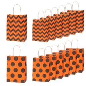 24 pcs halloween treat bags with handles, halloween goodie bags candy bags paper gift bags for trick or treating, kraft paper bags party favor reusable paper bags for halloween thanksgiving day