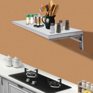 JINHZIXIU 36" x12" Concession Shelf 304 Stainless Steel Folding Wall Shelf Folding Concession Shelf Wall Mount Shelf Stainless Steel Folding Wall Shelf for Kitchen