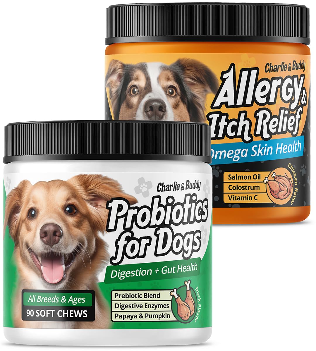 Probiotics for Dogs Aid Gut Flora + Dog Allеrgy Chews, Immunе Support & Itсh Rеlief for Dogs