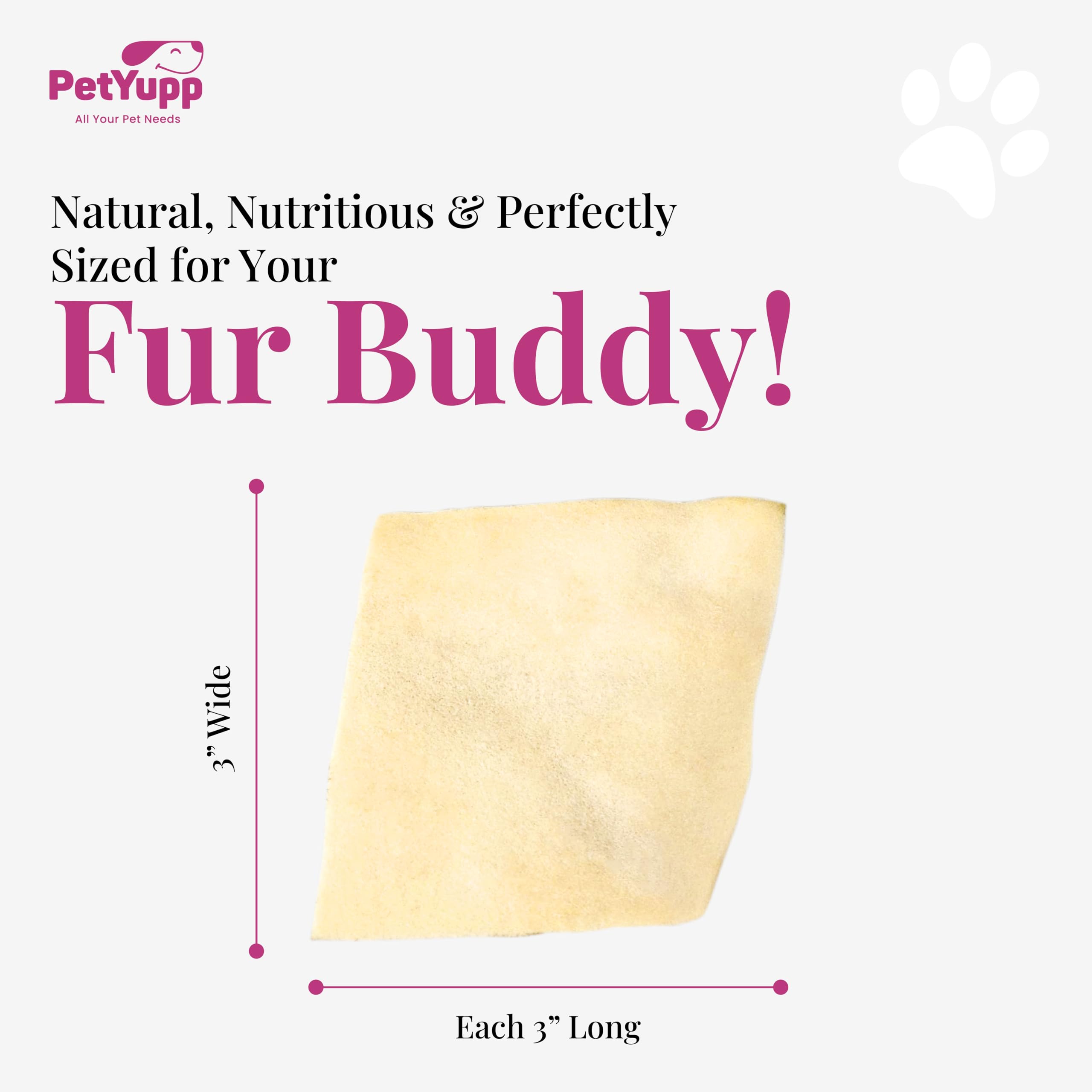 PetYupp Water Buffalo Cheek Chips Dog Chew - 1 lb - 100% Natural Dog Treats - for Small, Medium & Large Dog, High-Protein & Low-Fat Dog Treats, Promotes Dental Health - Non-GMO & No Additives