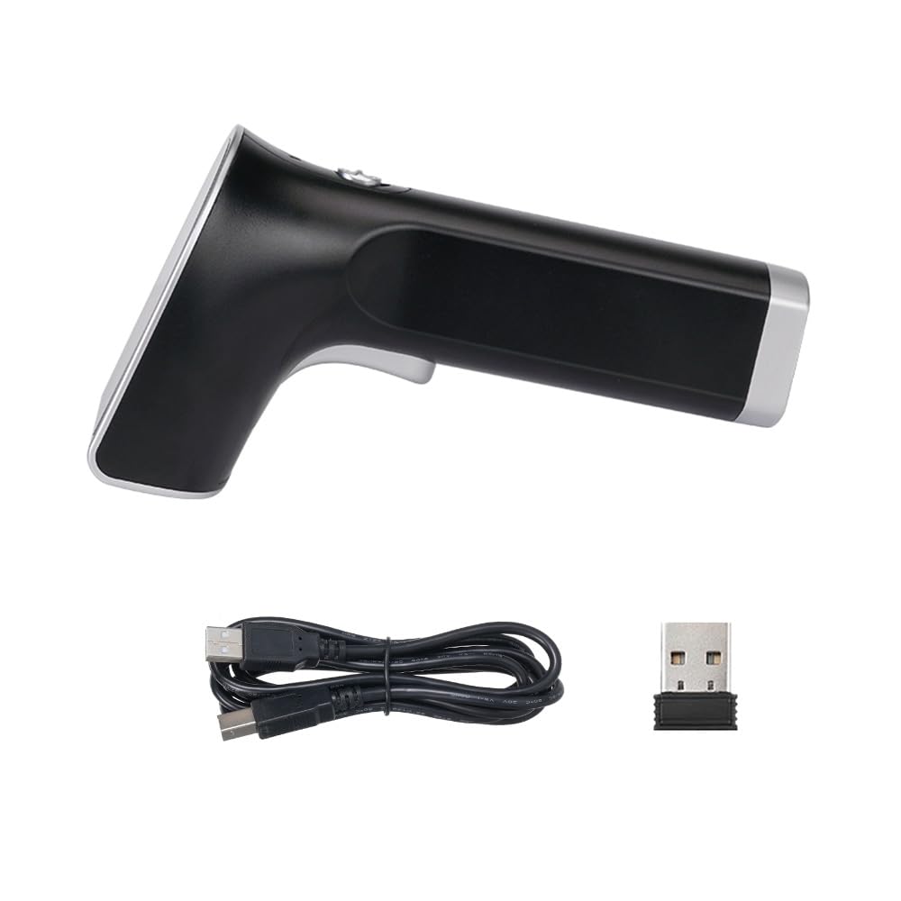 Wireless QR 2D Barcode Scanner Handheld USB Wired Bar Code Reader Support Paper and Screen Compatible with Windows Android Mac Manual/Continuous/Auto-Induction Trigger Scanning for Supermarket