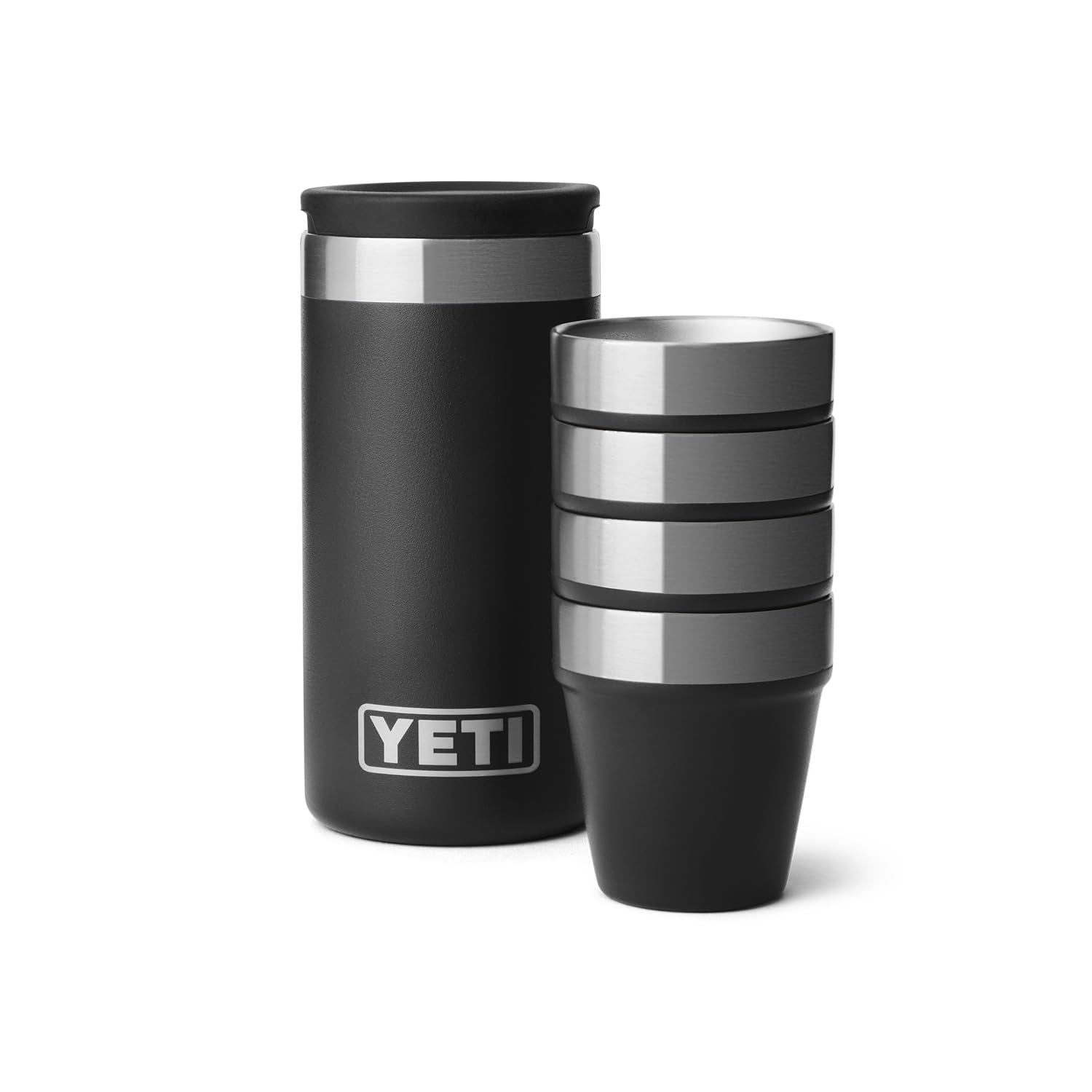 YETI Shot Glasses with Carrying Case, Set of 4, Black