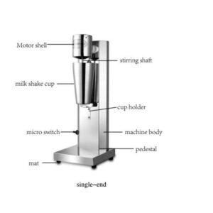 Electric Drink Mixer with Mixing Cup, 180W Commercial Milkshake Machine, 650ml Single-head Milkshake Maker, 2 Speeds Mixer Blender for Commercial and Home