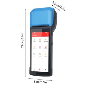 Handheld Android 13.0 POS PDA Terminal Support 1D Barcode Scanner 2D Barcode Scanning 4G BT Communication with 5.5 Inch Touchscreen 58mm Width Thermal Label Printing for Supermarket Restaurant