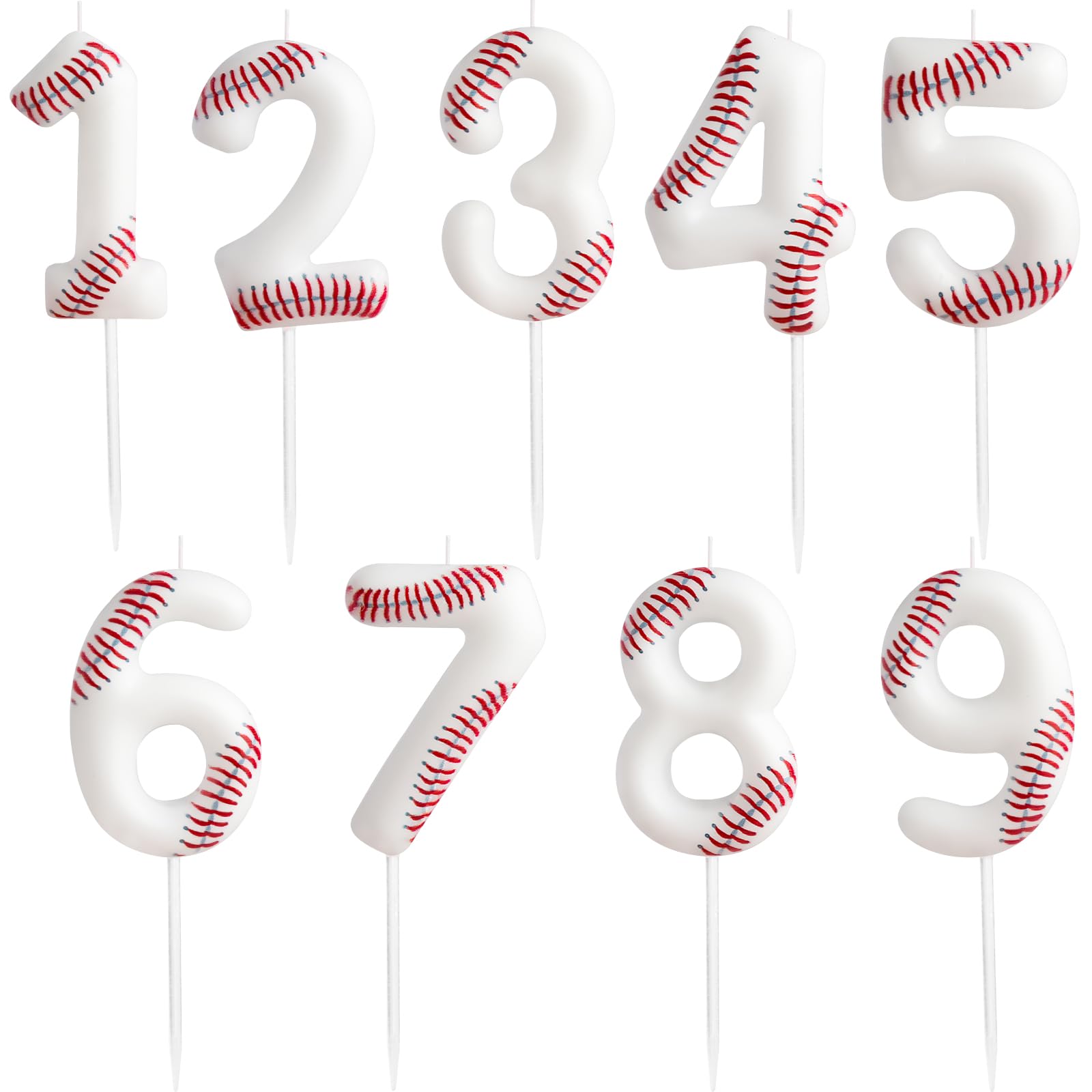 ZHIHUI Birthday Candle, Baseball Birthday Number Candles, Baseball Themed Candle Cake Topper for Boys Girls Kids Birthday Cake Topper Reunions Theme Party Supplies (Number 9)