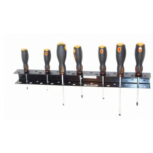 generic screwdriver holder - wall mount storage rack organizer, magnetic screwdriver rail organizer, wall tool organizer, fits up to 23 screwdrivers or small tools keeps your garage organized