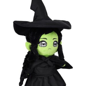 Pacreck Witch Plush Doll Stuffed Animal Witch Wizard Plushies Toy Cute Soft Christmas Pillow Birthday Party Gifts 16.5in (Black)